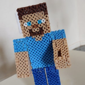 Minecraft Perler Bead Pattern, Steve Design, DIY PDF Craft, Pixel Art ...