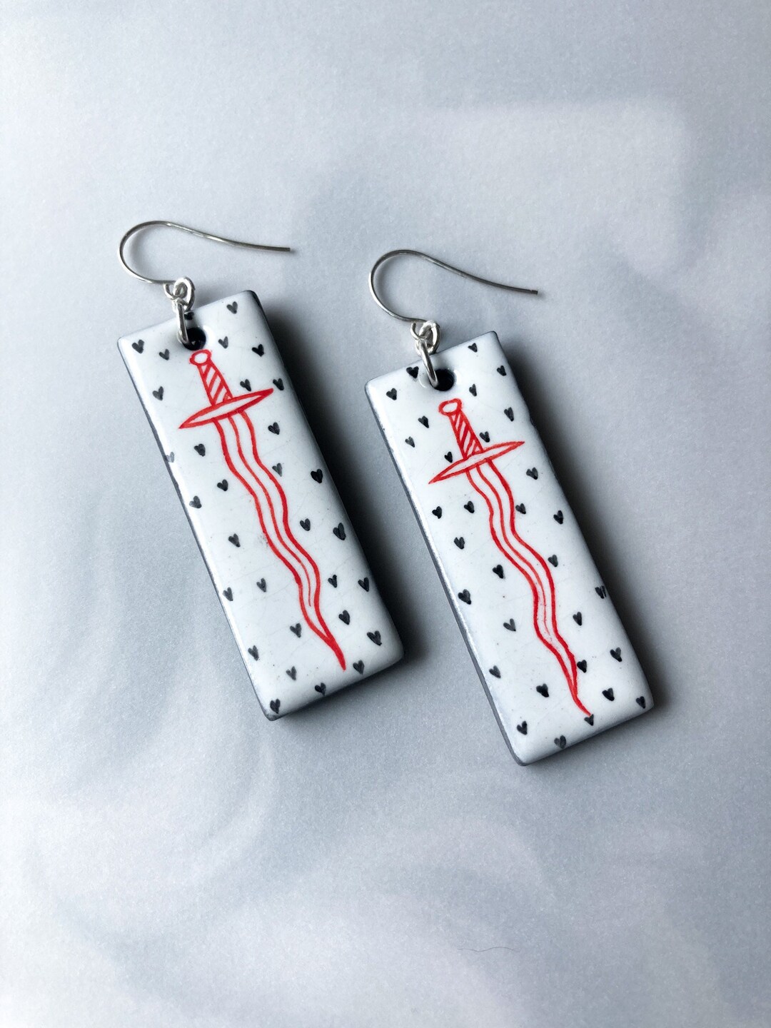 Wavy Blade Dagger Earrings: Vintage Gothic Flamberge Sword Jewelry ...