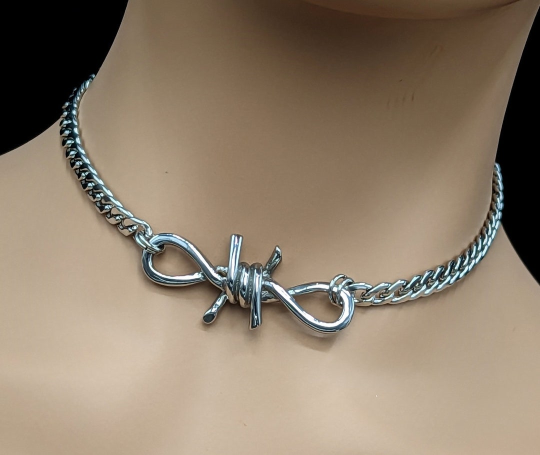 Barbed Wire Collar * Stainless Steel * Locking Options * 24/7 Wear - Etsy