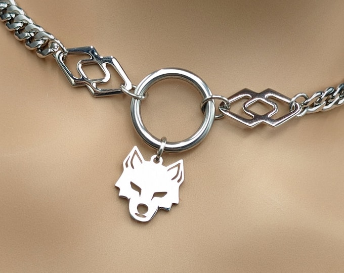 Wolf Choker, Wolf Necklace,wiccan Jewelry,silver Wolf,wolf Jewelry ...
