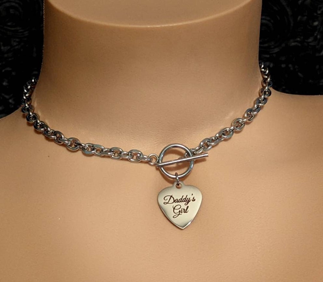 Day Collar * Heart Engraved W/ Daddy's Girl * Stainless Steel O Ring ...