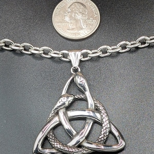 Triquetra Celtic Knot Serpent Infinity Pendant * Stainless Steel * 24/7 ...