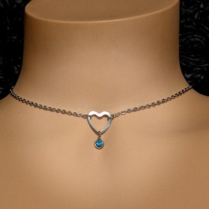 Day Collar * Heart W/ Color Options * Locking Options * 24/7 Wear - Etsy