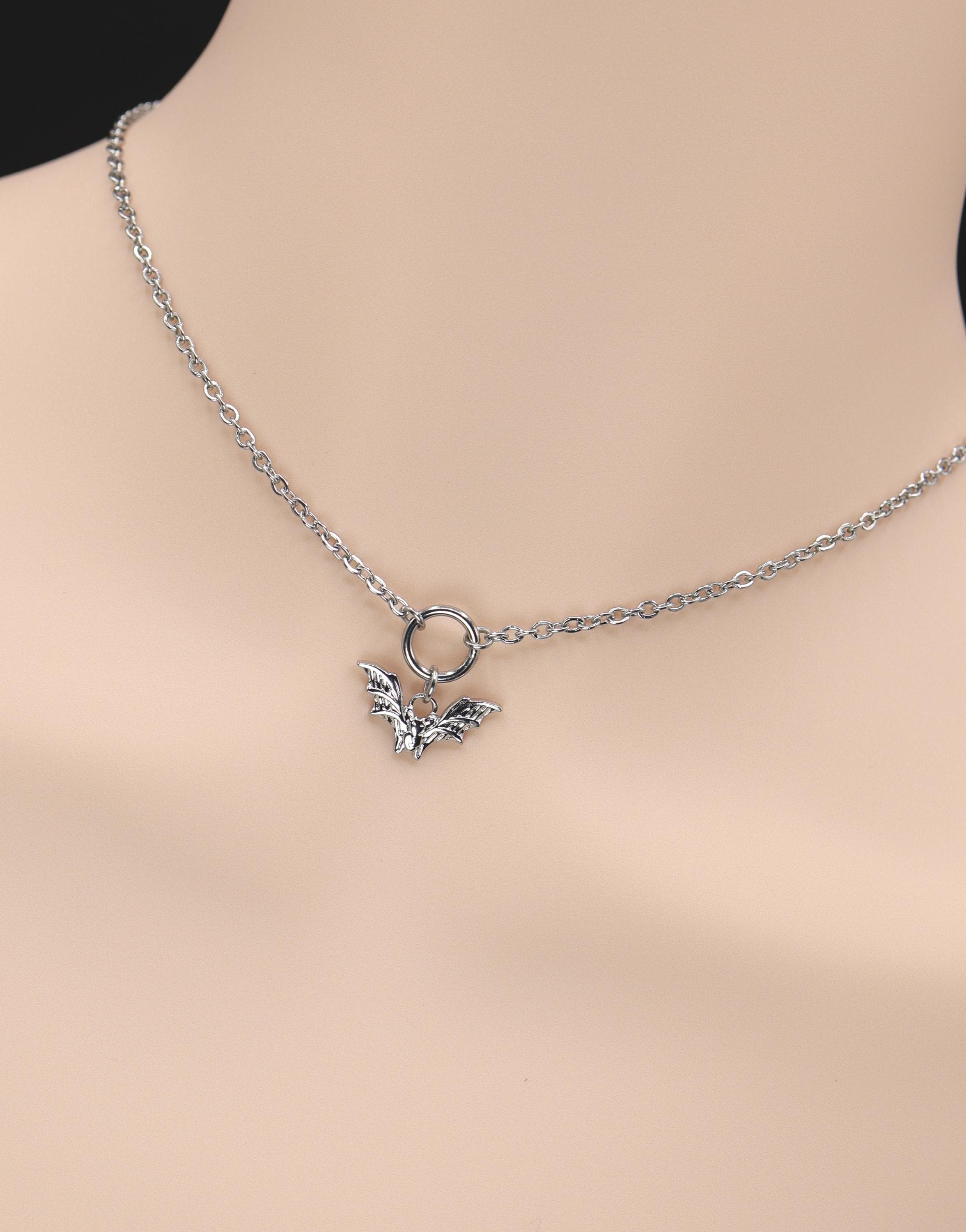 Day Collar * O Ring W/ Dainty Bat * Locking Options * 24/7 Wear - Etsy