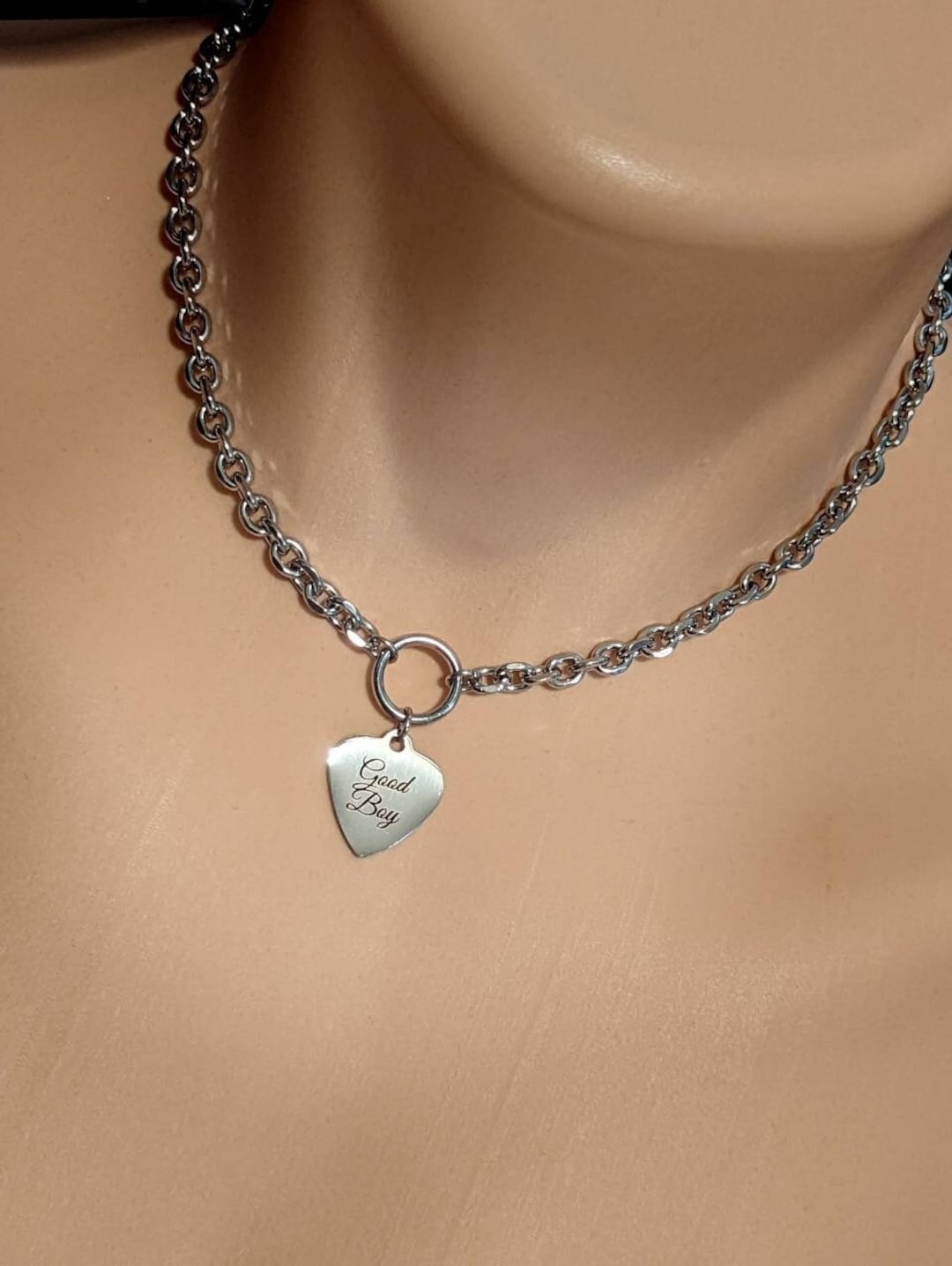 Day Collar * O Ring W/ Good Boy Charm * Locking Options * 24/7 Wear - Etsy