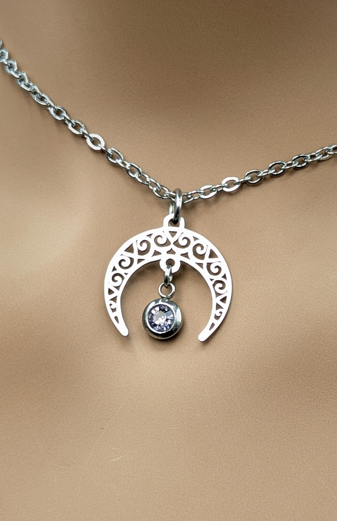 Day Collar * Crescent Moon W/ Color Options * Locking Options * 24/7 ...