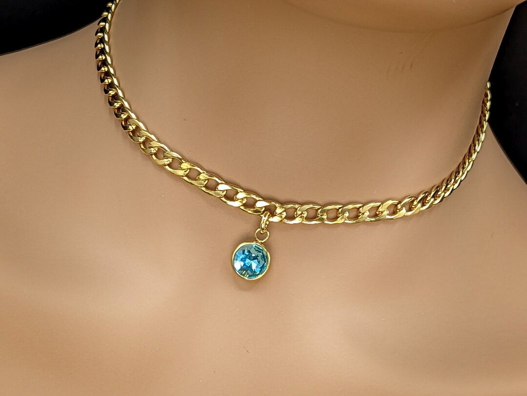 Day Collar * Gold W/ Color Option Birthstone * Locking Options * 24/7 ...