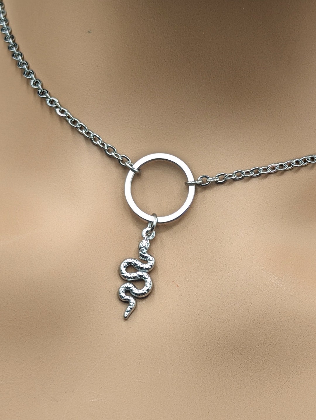 Day Collar * O Ring W/ Snake * Locking Options * 24/7 Wear - Etsy