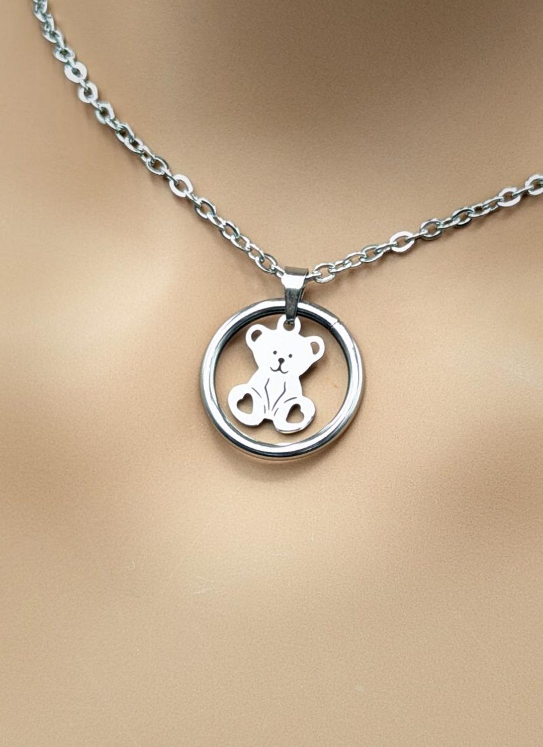 Day Collar * O Ring W/ Teddy Bear * Locking Options * 24/7 Wear - Etsy