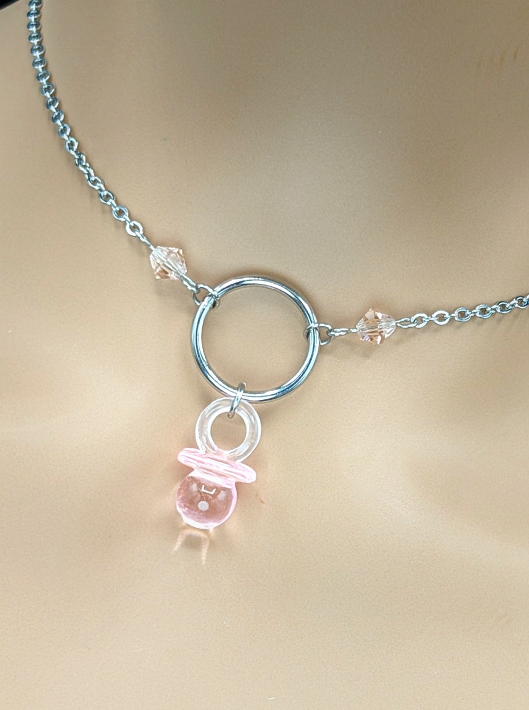 Day Collar * O Ring W/ Light Pink Pacifier * Locking Options * 24/7 ...