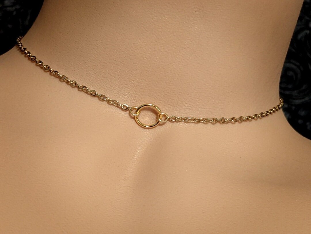 Discreet Day Collar Gold O Ring Locking Options 24/7 Wear - Etsy