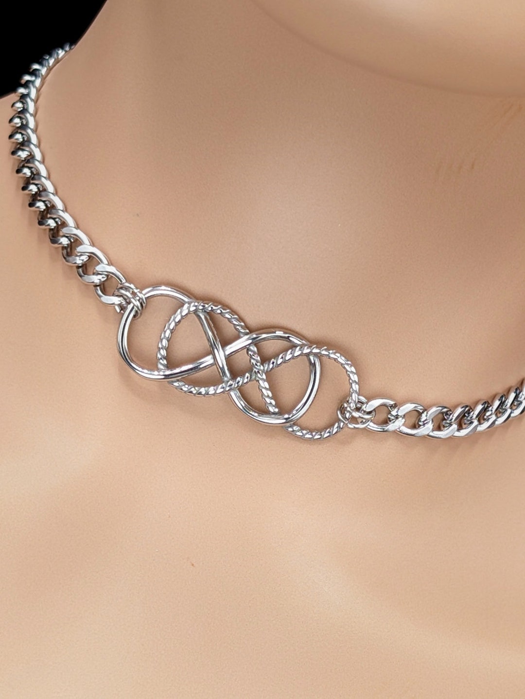 Day Collar * Double Infinity * Locking Options * 24/7 Wear - Etsy