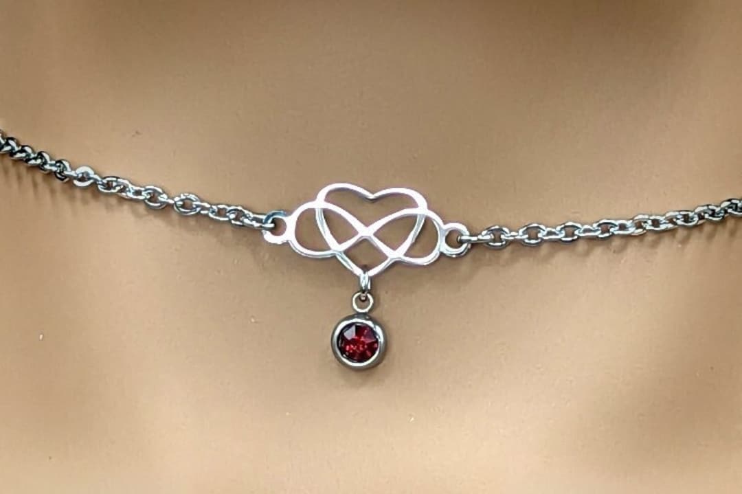 Day Collar Infinity Heart W/ Color Options Locking Options - Etsy