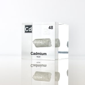 Cadmium Element Cube PERIODIC TABLE Display Cadmium Metal Ore ...