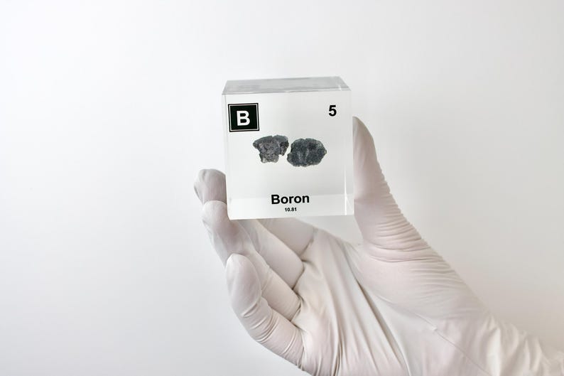 Boron Crystalline Element Cube 99.5% Pure Boron PERIODIC TABLE Sample ...