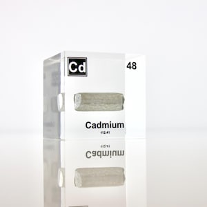 Cadmium Element Cube PERIODIC TABLE Display Cadmium Metal Ore ...
