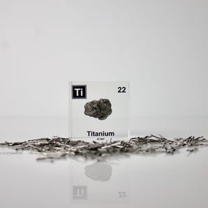 Titanium Element Cube PERIODIC TABLE Real Authentic Titanium Desk ...