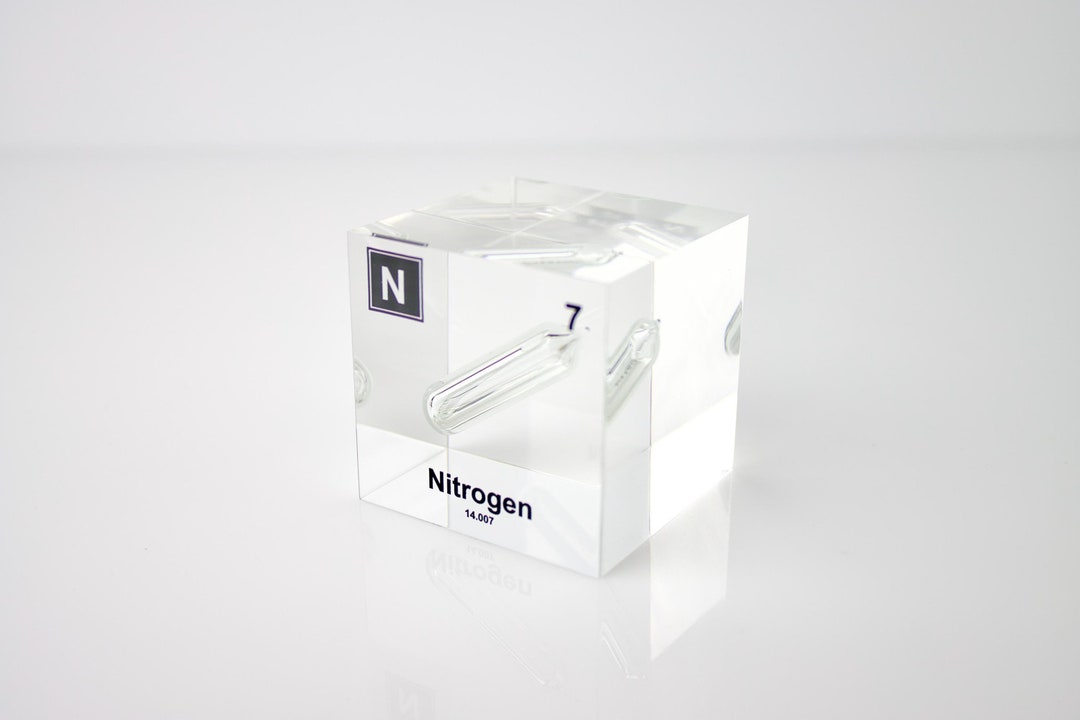 Nitrogen Element Cube PERIODIC TABLE of Elements Ampoule Display ...