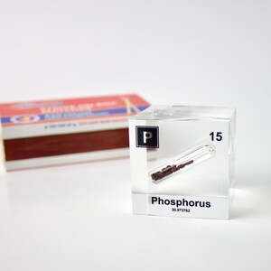 Phosphorus Element Cube Encased in Lucite Acrylic Display for Teachers ...