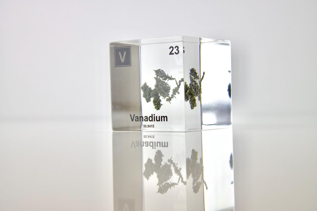 Vanadium Crystalline Element Cube PERIODIC TABLE Sample for Element ...