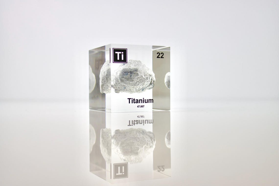 Titanium Element Cube PERIODIC TABLE Real Authentic Titanium Desk ...
