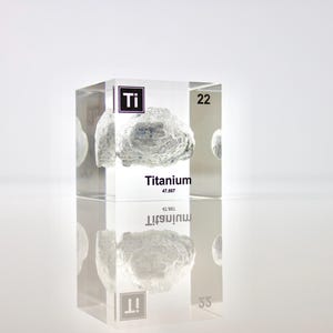 Titanium Element Cube PERIODIC TABLE Real Authentic Titanium Desk ...