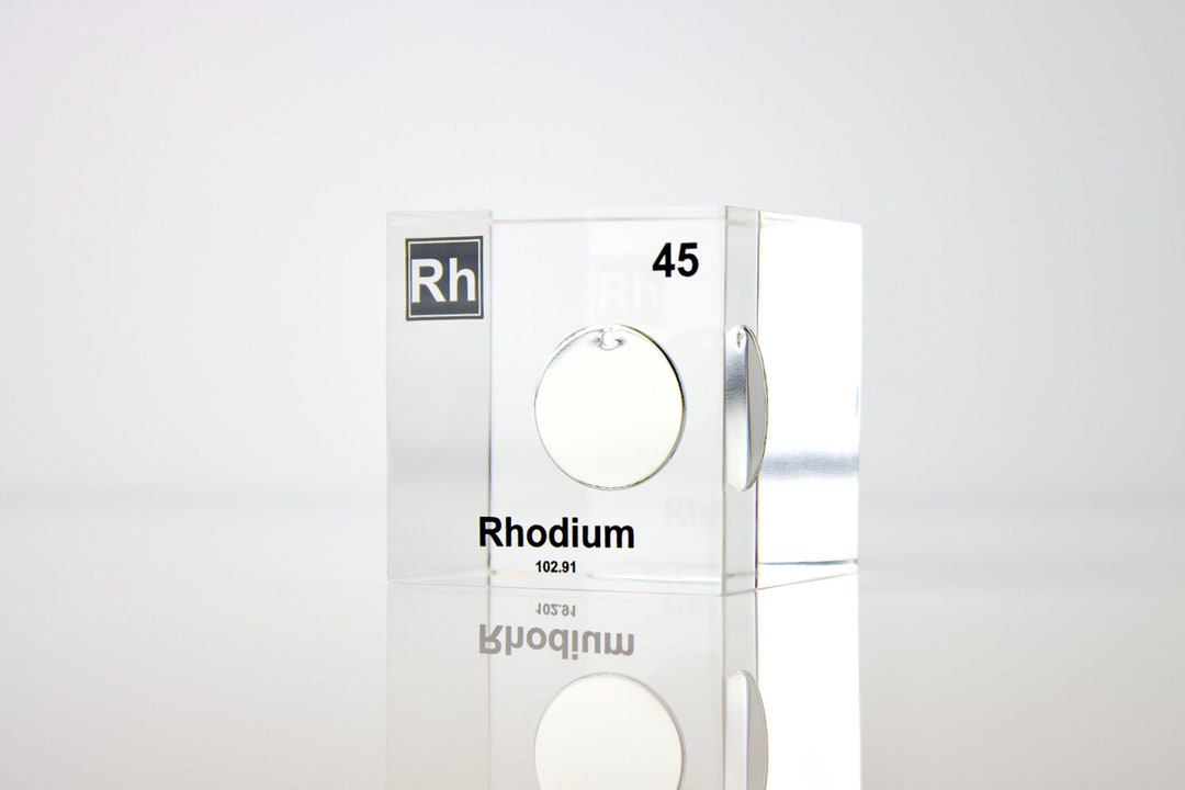 Rhodium Element Cube Necklace Science Gift for Teachers and Professors ...