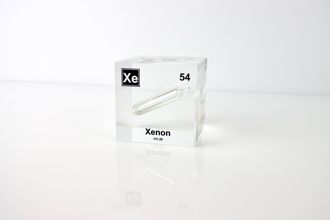 Xenon Element Cube Noble Gas PERIODIC TABLE Educational Display for ...