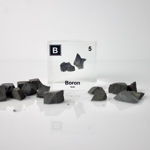 Boron Crystalline Element Cube 99.5% Pure Boron PERIODIC TABLE Sample ...