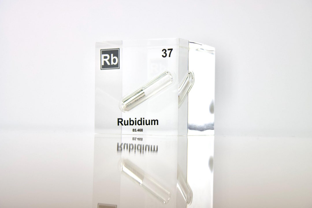 Rubidium Element Lucite Acrylic Cube PERIODIC TABLE of Elements Display ...
