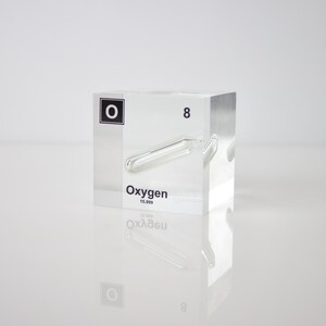 Oxygen Element Cube PERIODIC TABLE Display for Teachers Gift Ampoule ...