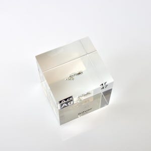 SILVER Element Cube Periodic Table Display 99.9% Pure Metal Sample Gift ...