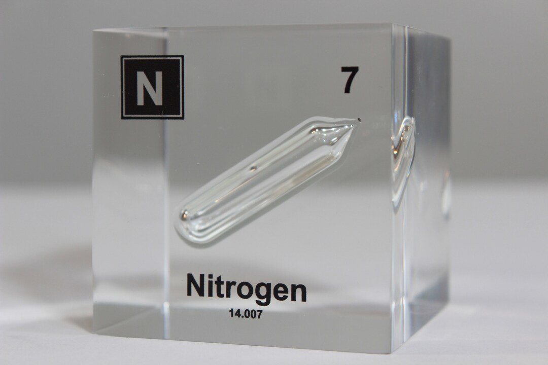 Nitrogen Element Cube PERIODIC TABLE of Elements Ampoule Display ...