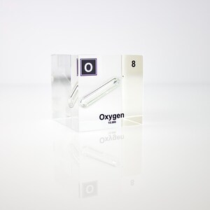 Oxygen Element Cube PERIODIC TABLE Display for Teachers Gift Ampoule ...