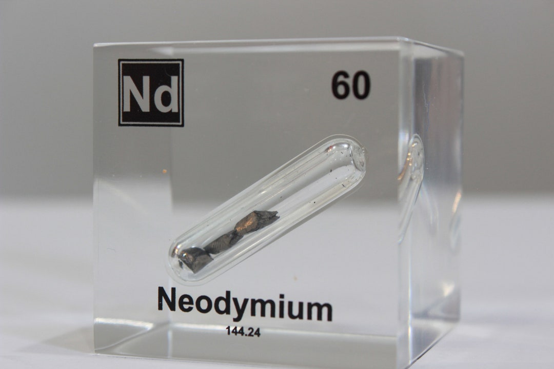 Neodymium Element Cube PERIODIC TABLE Educational Display for Teachers ...