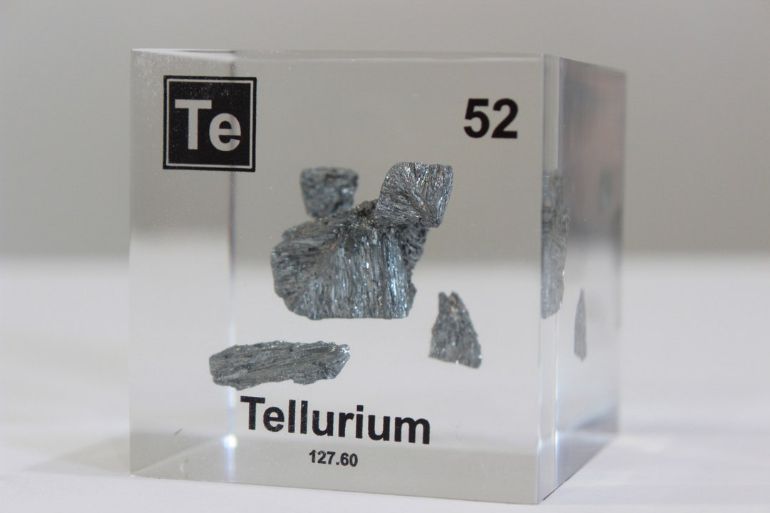 Tellurium Element Cube PERIODIC TABLE Display Encased in Acrylic for ...