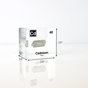 Cadmium Element Cube PERIODIC TABLE Display Cadmium Metal Ore ...