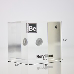 Beryllium Element Cube PERIODIC TABLE Sample for Element Collection ...