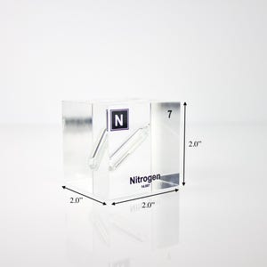 Nitrogen Element Cube PERIODIC TABLE of Elements Ampoule Display ...