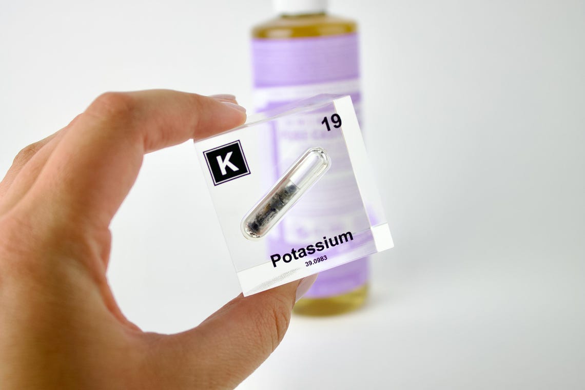 Potassium Element Cube PERIODIC TABLE Educational School Gift for Home ...
