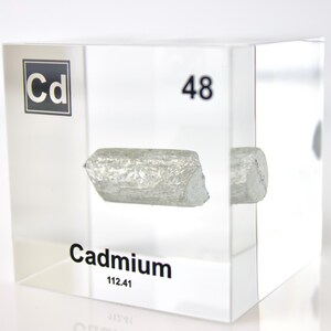 Cadmium Element Cube PERIODIC TABLE Display Cadmium Metal Ore ...