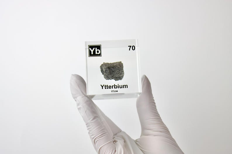Ytterbium Element Cube PERIODIC TABLE Sample for Element Collection ...
