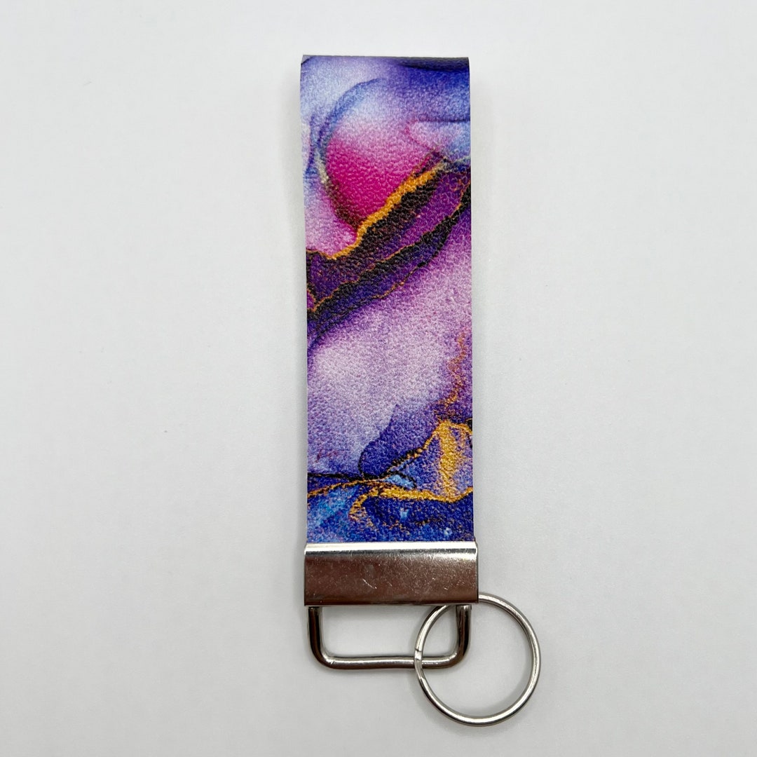 Purple Swirl Keychain, Vegan, Lightweight, Handmade. - Etsy