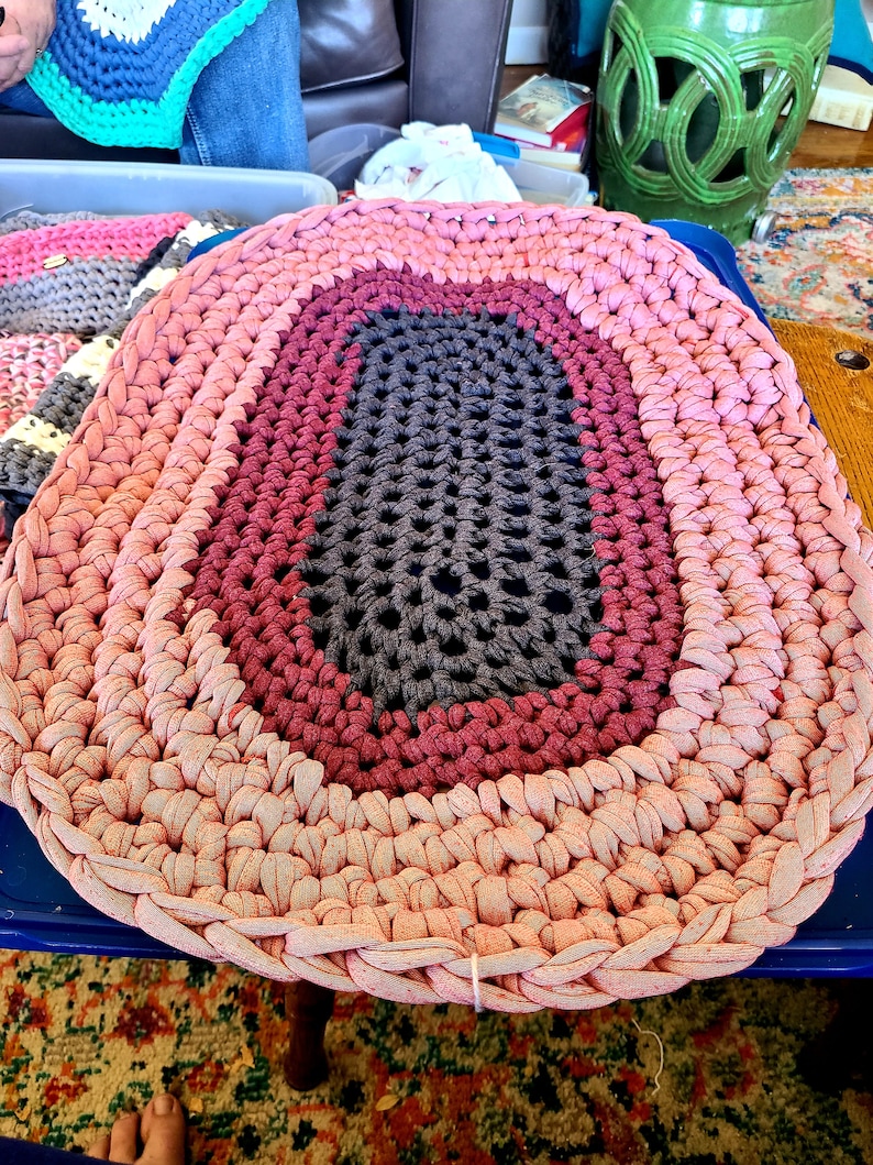 Crochet Oval Rag Rug Pattern! - Any Size Oval - Etsy