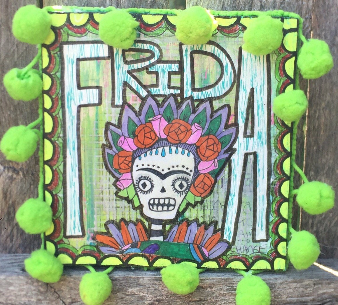Frida Kahlo Wall Art, Frida Kahlo Wall Decoration, Day of the Dead ...