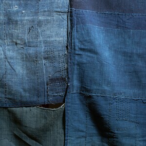 Japanese Textile Indigo Blue Antique Fabric Cotton Vintage Kimono Boro ...