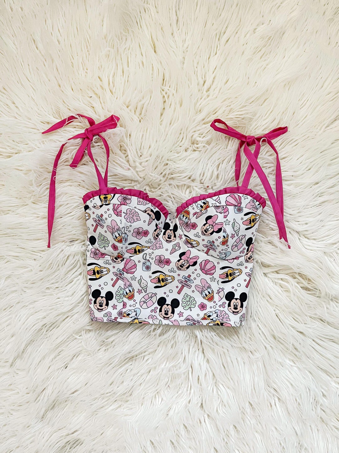 Mickey and Friends Bustier Disney Top Minnie Crop Top - Etsy