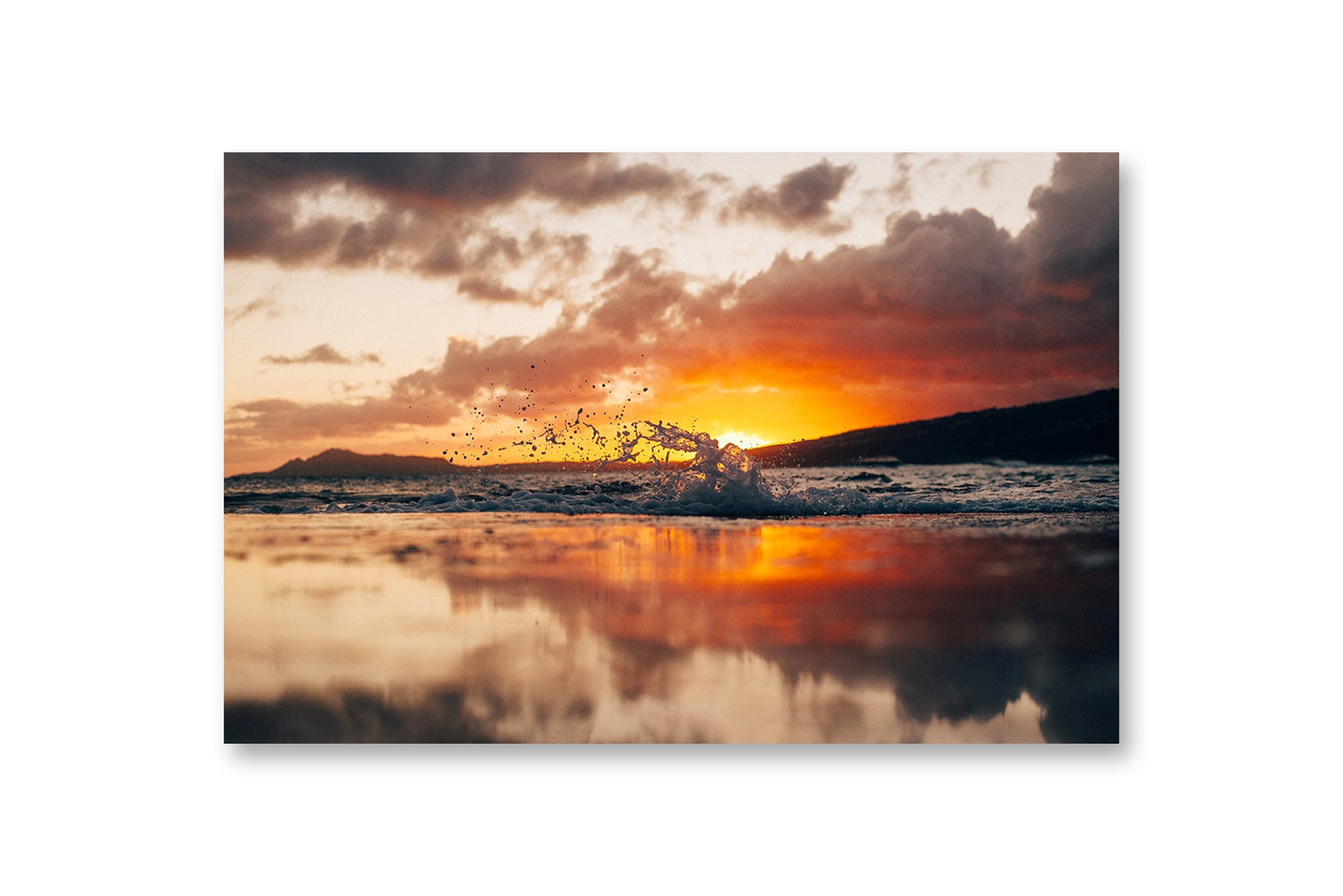 Golden Sunset Metal Print, Fire Sunset Metal Print,hawaii Sunset ...