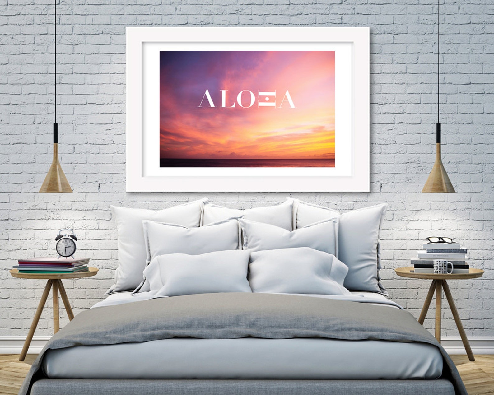 Aloha Sunset Print, Aloha Motivational Print, Aloha Wall Decor, Hawaii ...