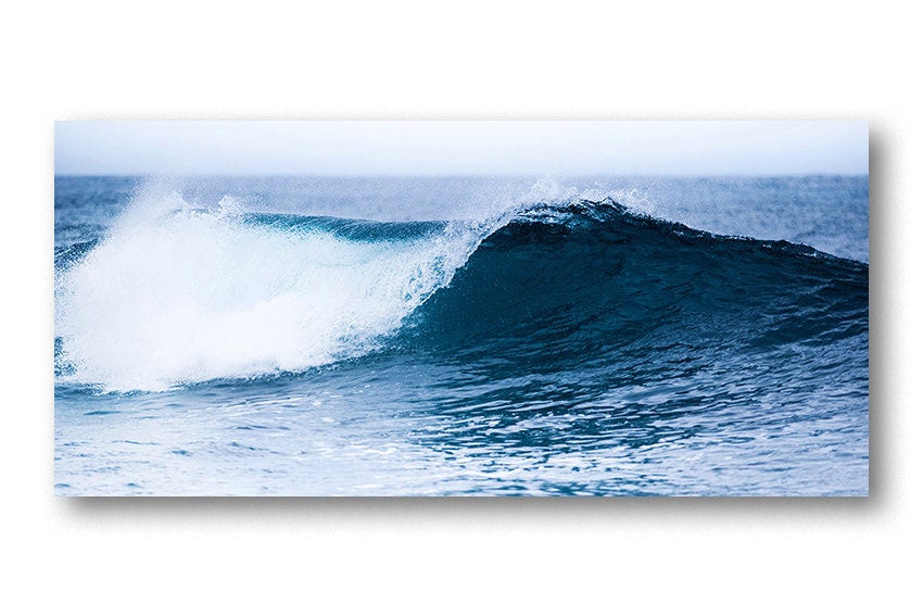 Blue Ocean Wave Canvas Wrap, Seascape Nautical Canvas Print, Hawaii ...